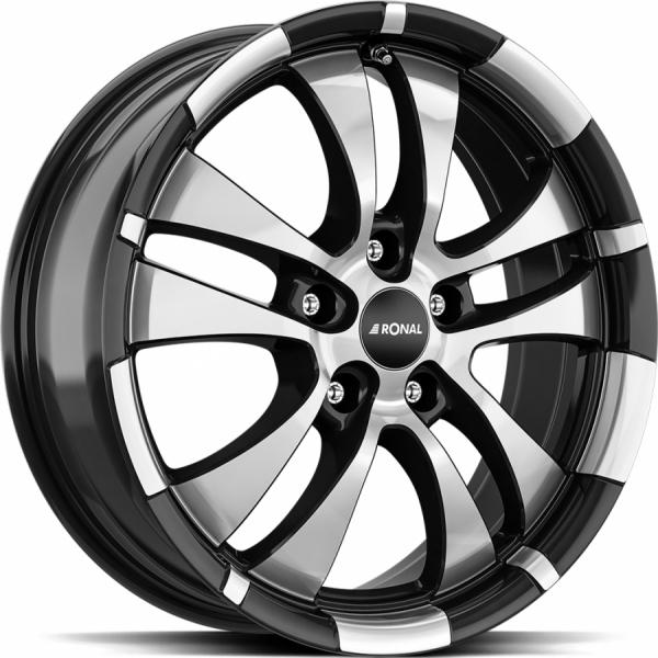 RONAL R59 Jet Black front cut 7/16 4/108 ET25 B65.03 - Felg Skruvat