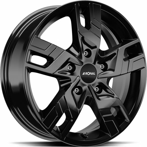 RONAL R64 Jet Black 7/17 5/160 ET53 B65.1 - Felg Skruvat